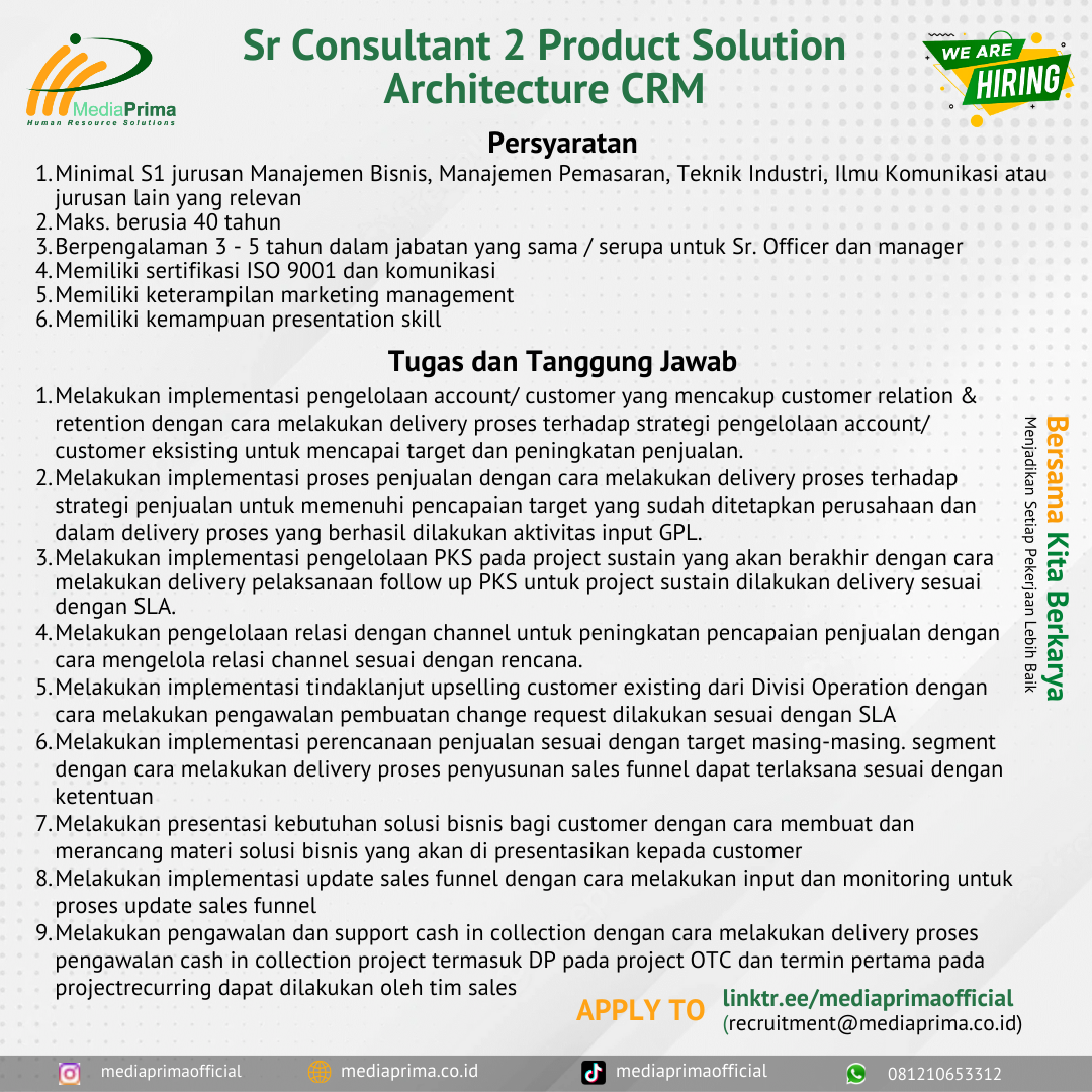 Lowongan Pekerjaan – Media Prima HR Solutions