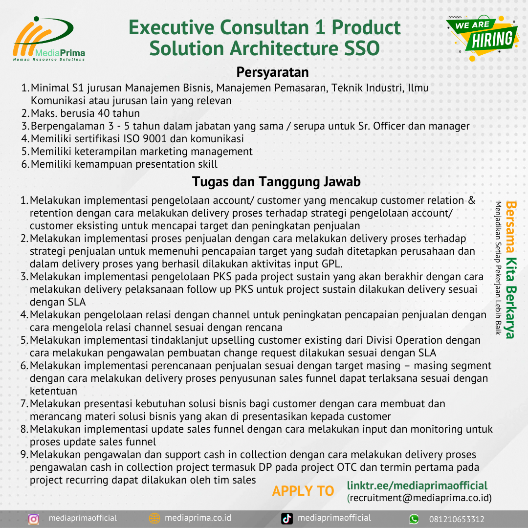 Lowongan Pekerjaan – Media Prima HR Solutions